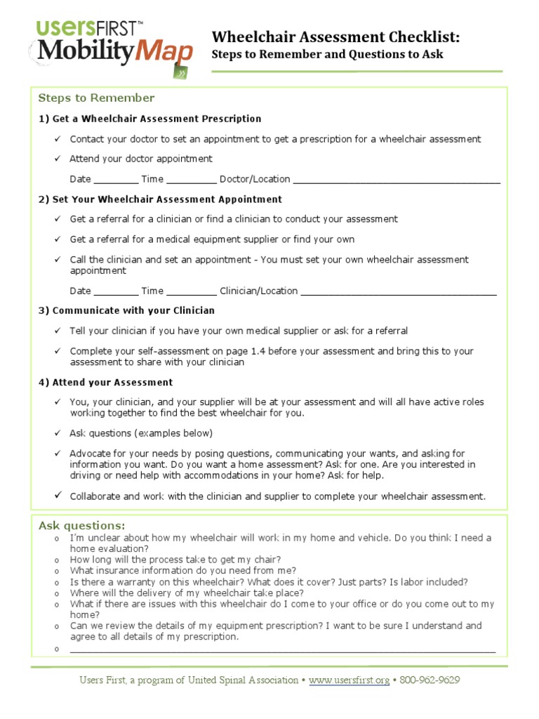 Home Wheelchair Accessibility Checklist