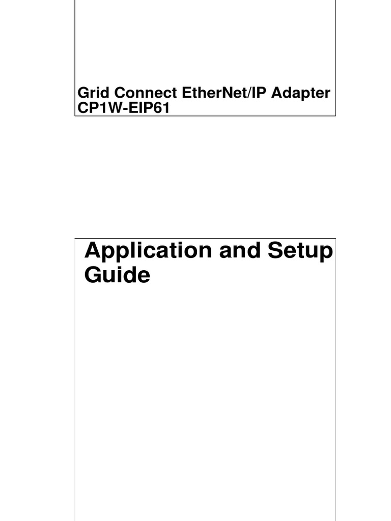 Application and Setup Guide: Grid Connect Ethernet/Ip Adapter Cp1W-Eip61 | PDF | Programmable ...