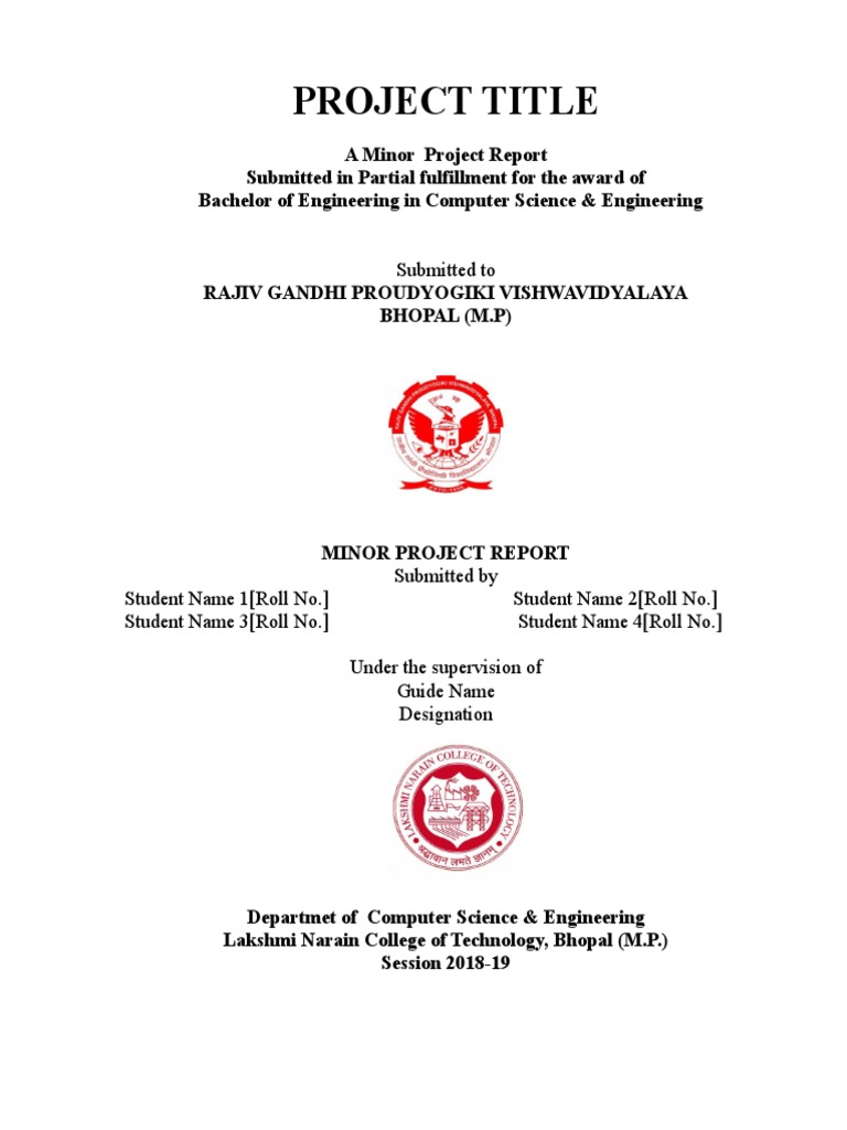 Minor Project Report Submission for Computer Science | PDF ...