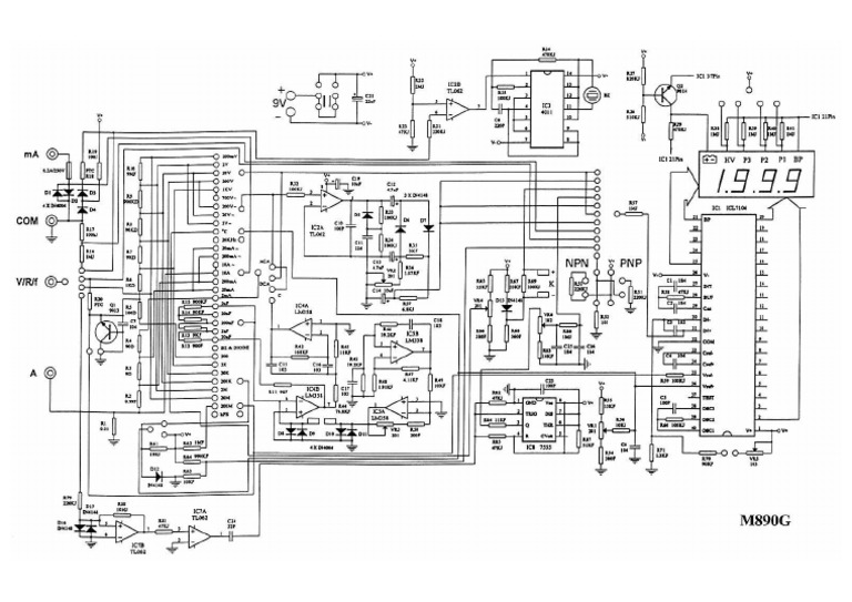 Diagrama de Multimetro M890G | PDF
