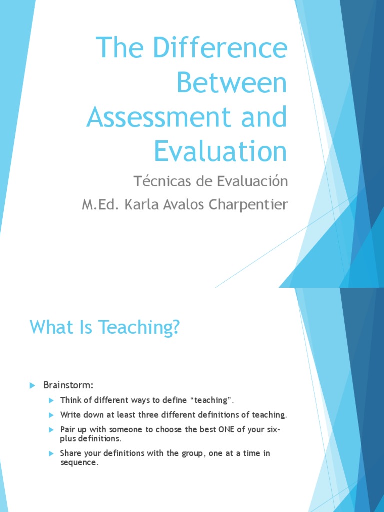 Assessment and Evaluation Differences | PDF | Evaluation | Behavior ...