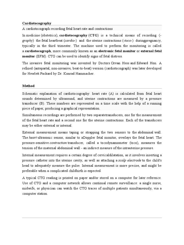 Graphy) The Fetal Heartbeat (Cardio-) and The Uterine Contractions ...