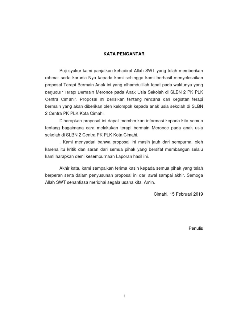 Proposal Terapi Bermain - Meronce Dan Mozaik Kelompok 1 (Gelombang 3 ...