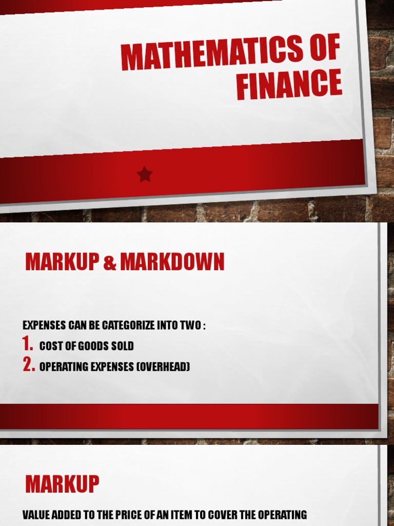 Mathematics of Finance | PDF | Present Value | Compound Interest