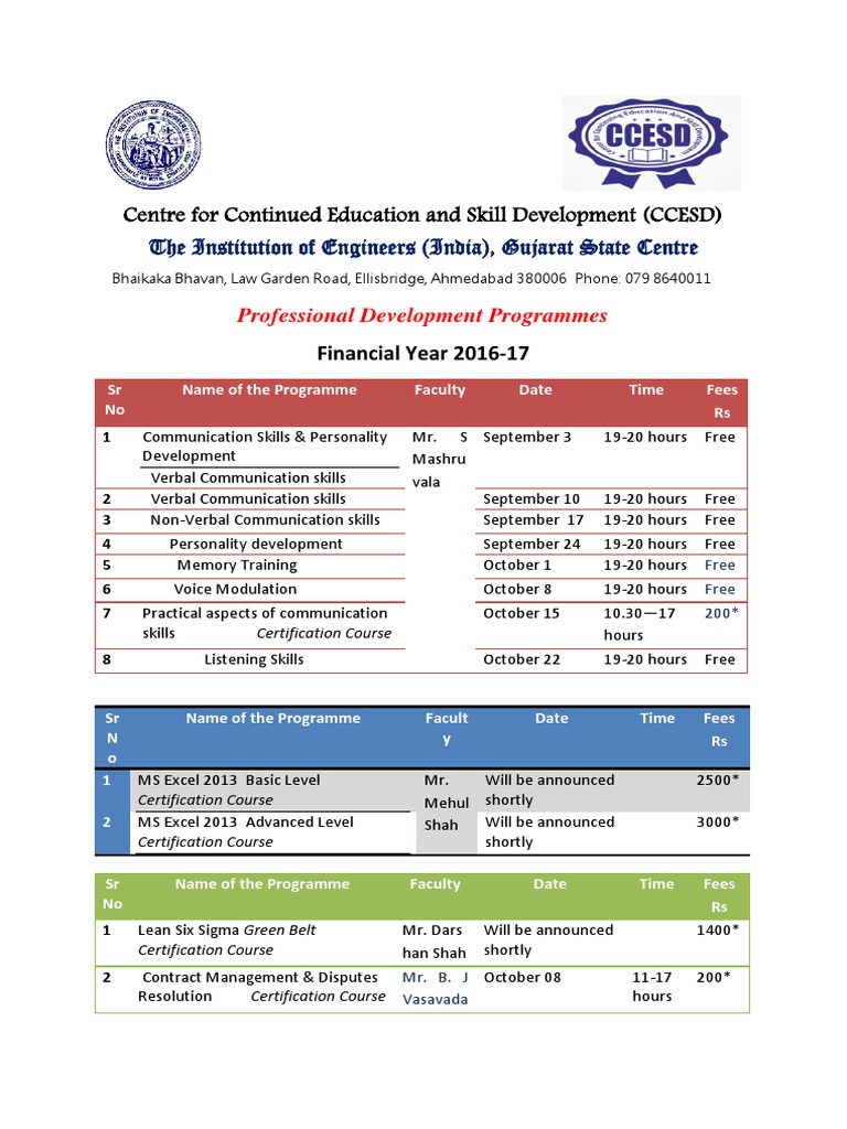 Professional Development Programmes Notice | PDF | Communication ...