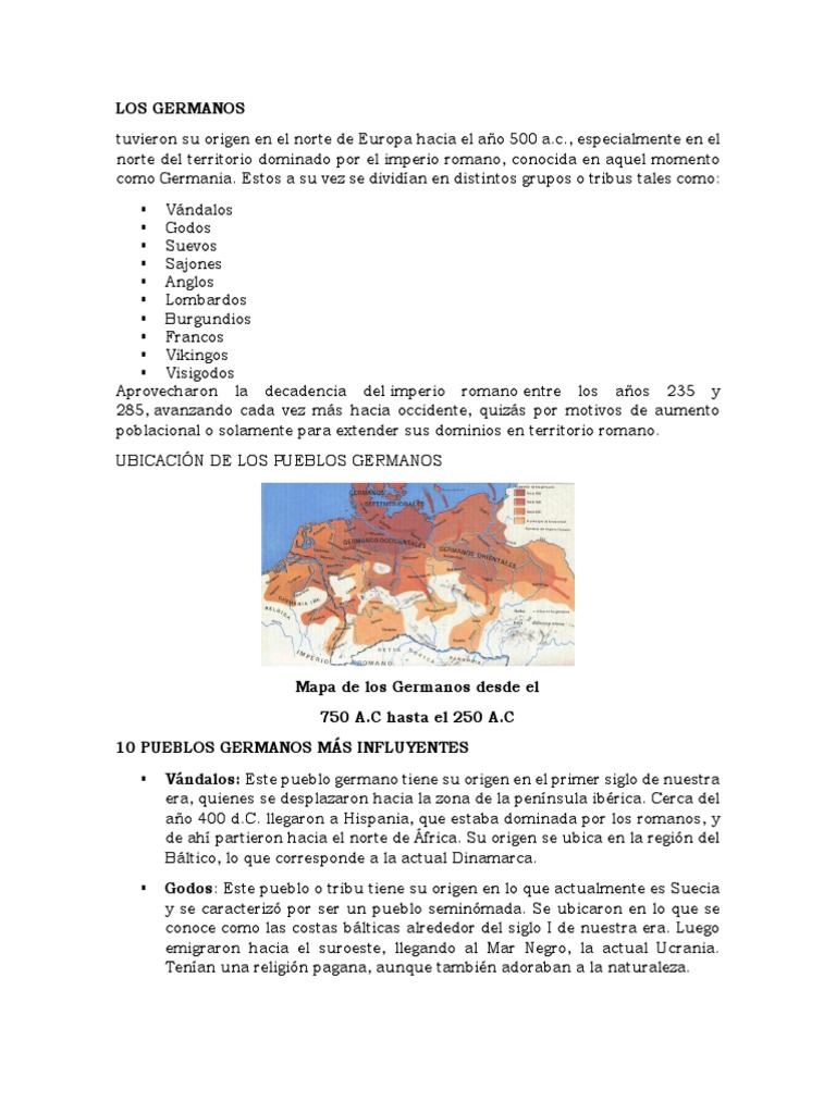 Pueblos Germanos: Orígenes y Ubicación | PDF | Galia | Pueblos germánicos