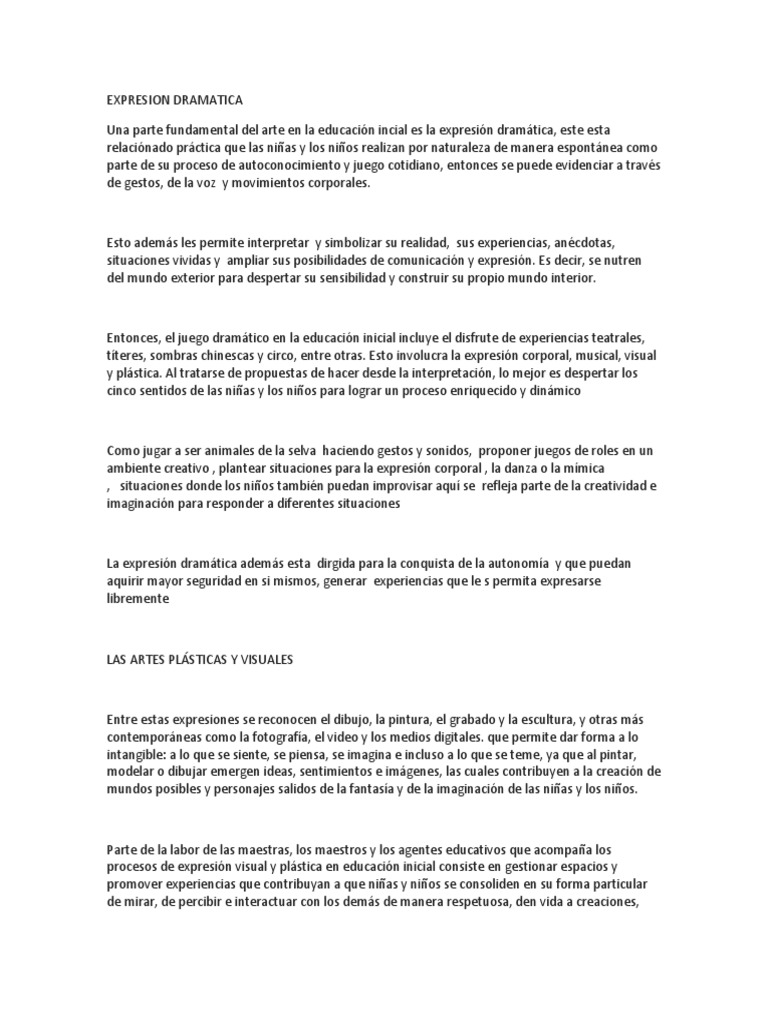 Expresion Dramatica | PDF | Lenguaje corporal | Educación de la primera ...