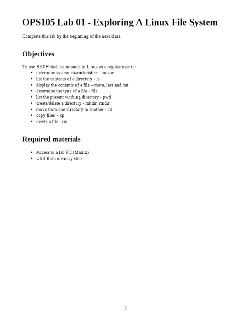 Lab01 Exercise Linux Pdf Command Line Interface Computer File 3328