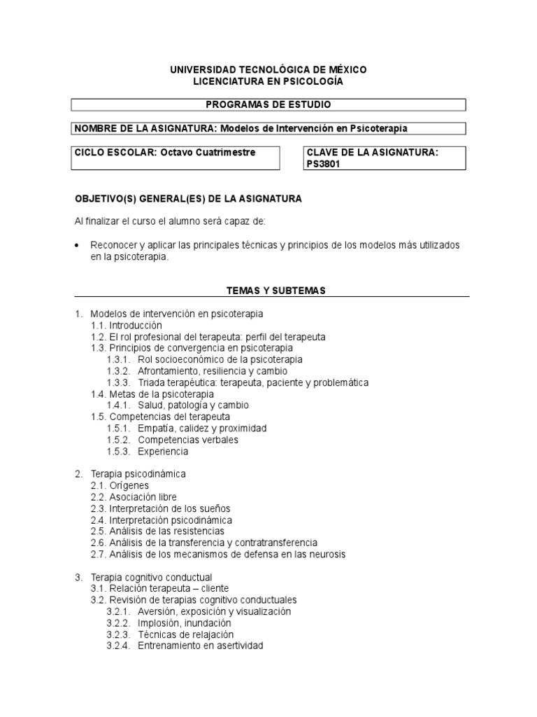 8modelos - de - Interv - en - Psicot - 2009 (PS3801) | PDF ...