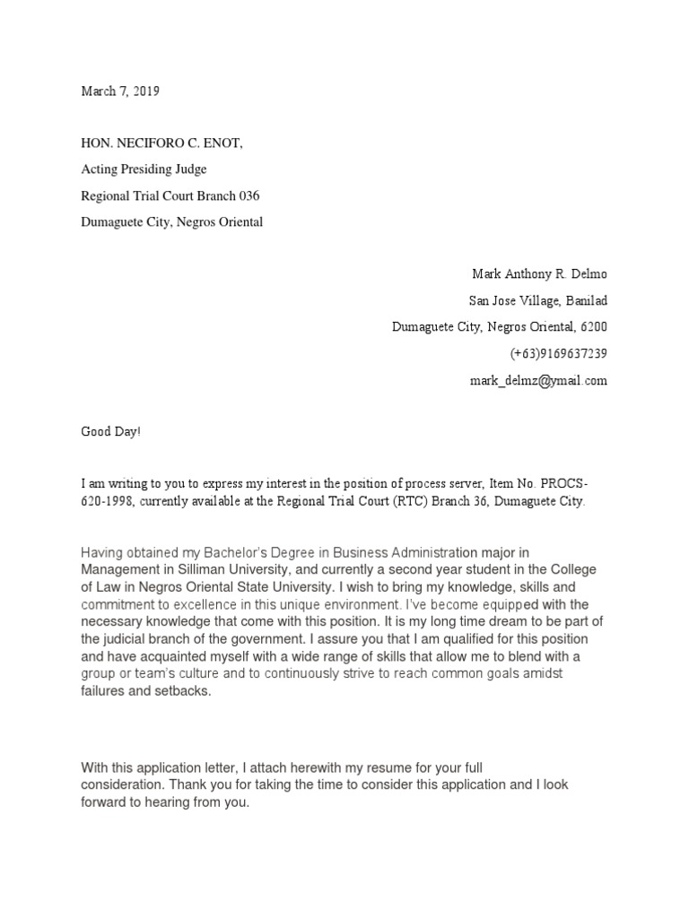 App Letter Process Server | PDF | Virtue | Public Law