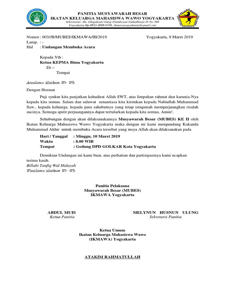 Undangan Mubes Ikmawa | PDF