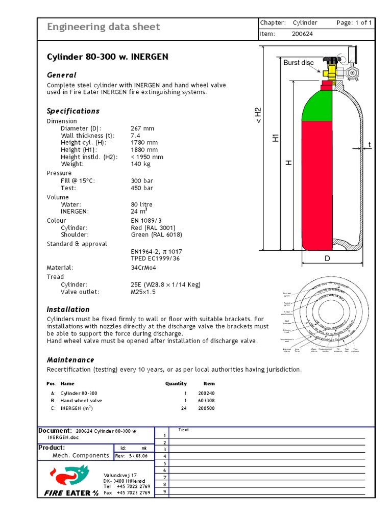 Cylinder 80-300 W INERGEN PDF | PDF | Mechanical Engineering | Nature