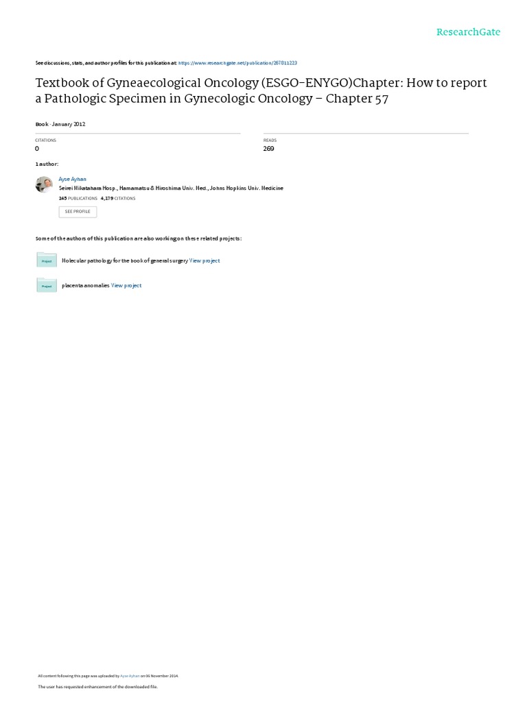 Textbook of Gyneaecological Oncology (ESGO-ENYGO) Chapter: How To ...