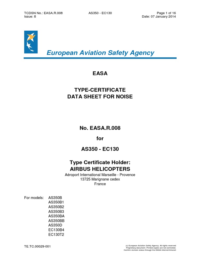 EASA TCDS R.008 - Airbus - Helicopters - AS350 EC130 08 07012014 - 0 ...
