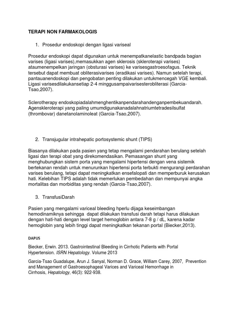 Terapi Non Farmakologis Variceal Bleeding | PDF