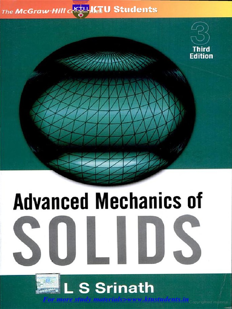 Textbook-ME202 Advanced Mechanics of Solids PDF | PDF | Buckling | Bending