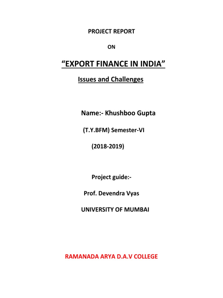 Export Finance Challenges in India | PDF