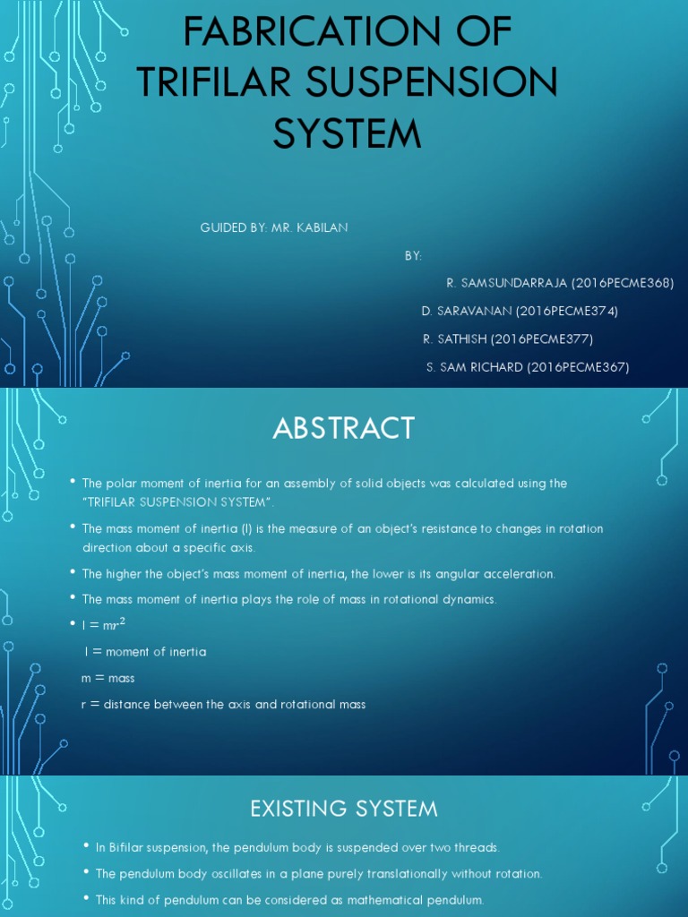 Trifilar Suspension System Fabrication | PDF | Science & Mathematics ...