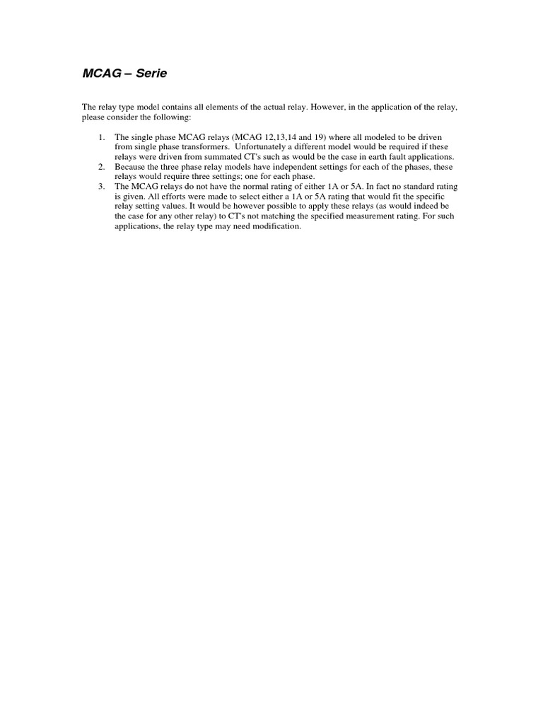 MCAG Relay Modeling Considerations | PDF