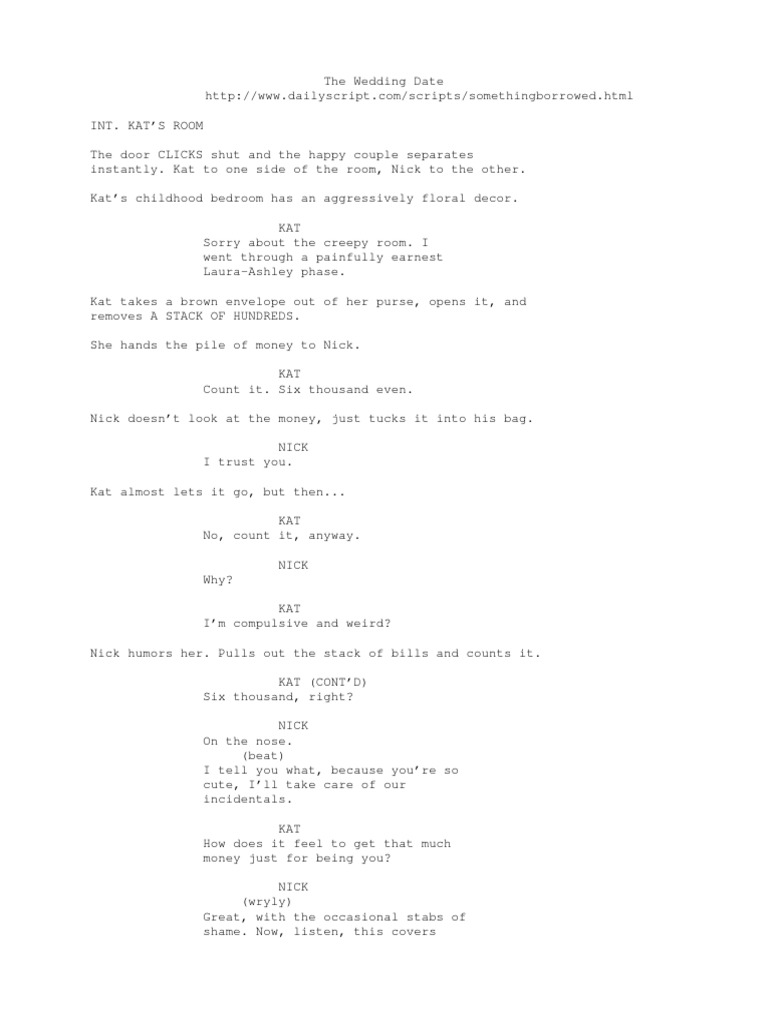 The Wedding Date Script | PDF | Leisure