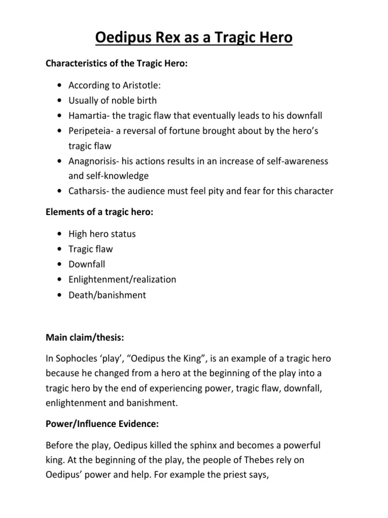 Oedipus As A Tragic Hero | PDF | Oedipus | Tragedy