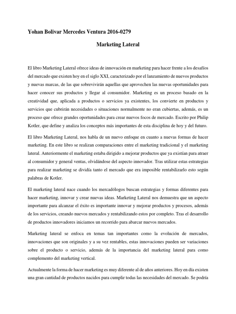 Marketing Lateral | PDF | Marketing | Innovación