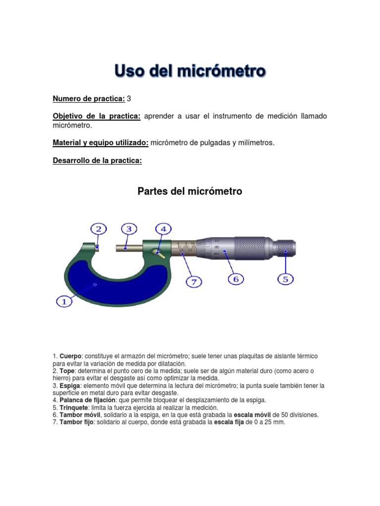 Uso Del Micrometro | PDF | Naturaleza