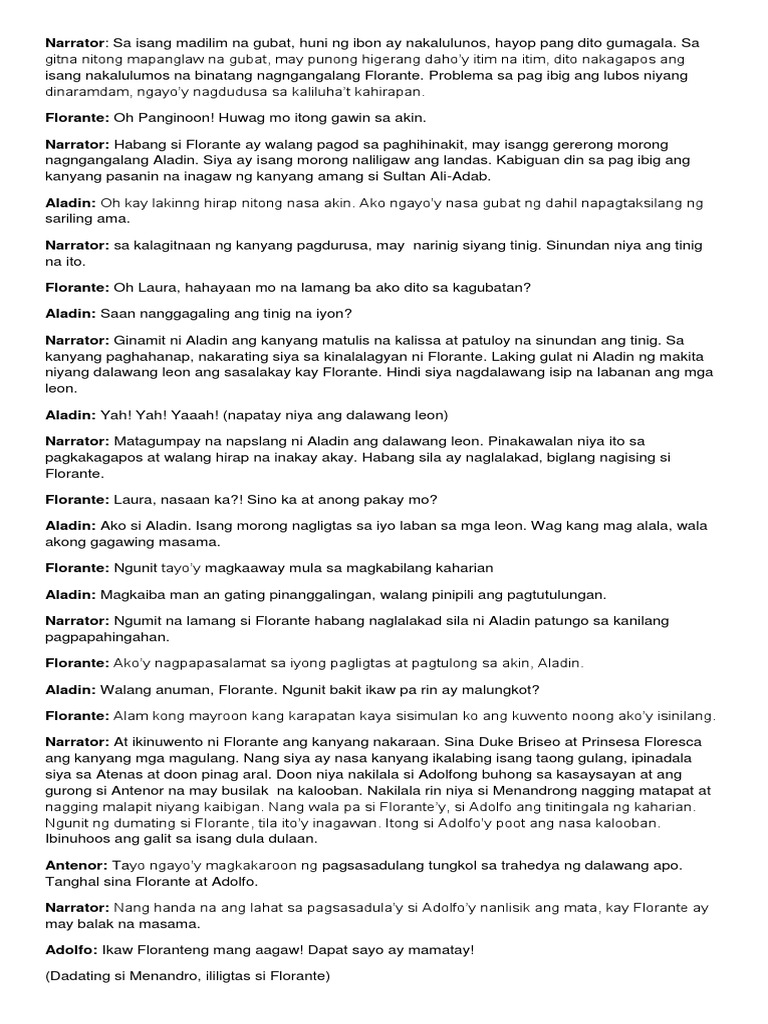 Script Florante at Laura | PDF