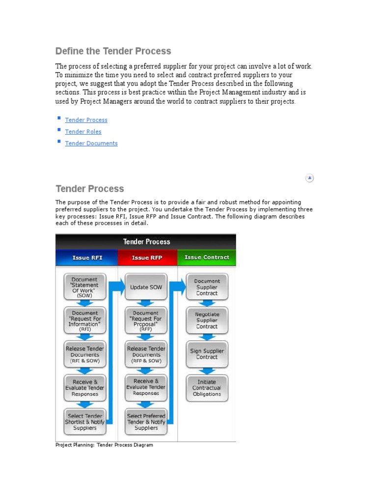 1 Define The Tender Process | PDF | Request For Information | Request ...