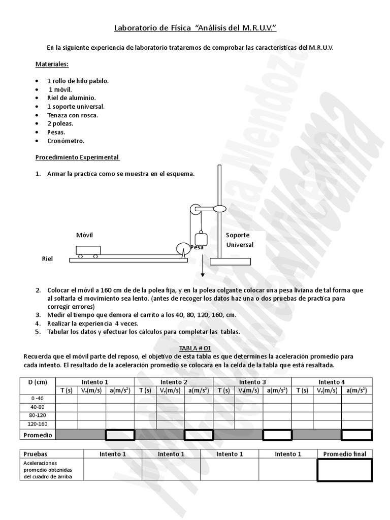 Laboratorio de MRUV | PDF | Naturaleza