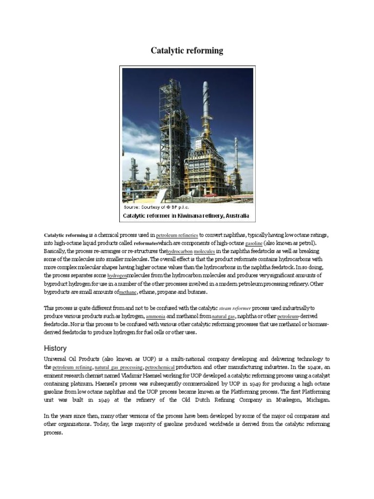 Catalytic Reforming PDF | PDF | Process Engineering | Industrial Processes