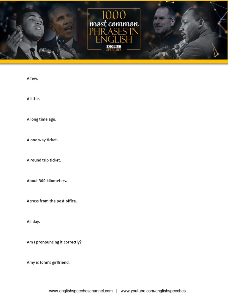 Ebook 1000 Most Common English Phrases PDF | PDF | Waiting Staff | Business