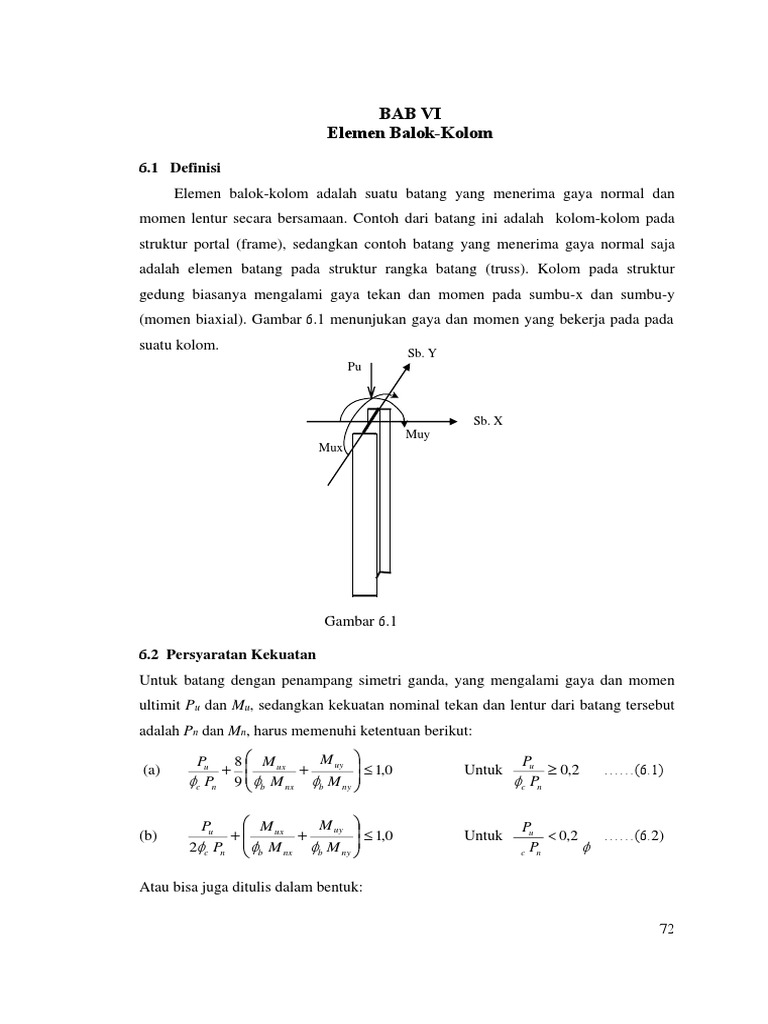 5 Bab 6 Elemen Balok-Kolom PDF | PDF