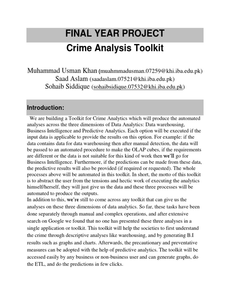 A Comprehensive Crime Analysis Toolkit for Automating Descriptive and ...