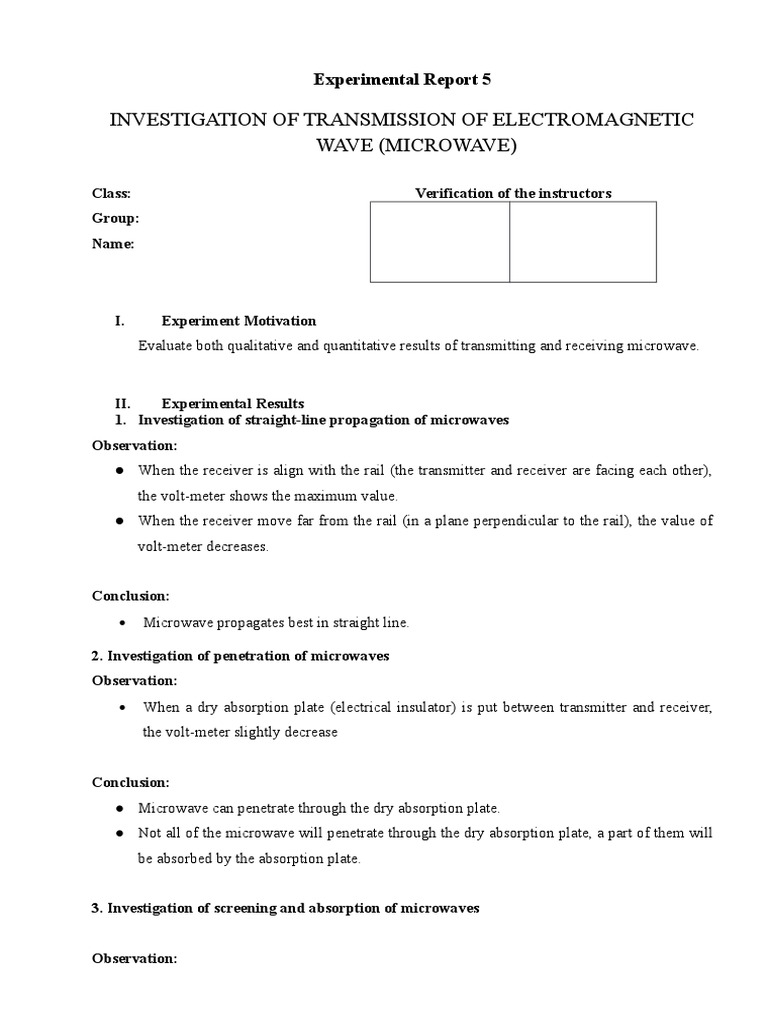 Experimental Report 5 Fixed | PDF | Microwave | Polarization (Waves)