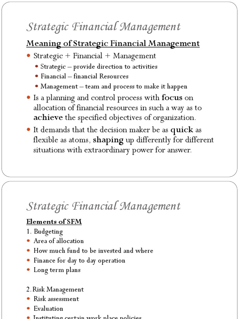 Strategic Financial Management | PDF | Mathematical Optimization ...