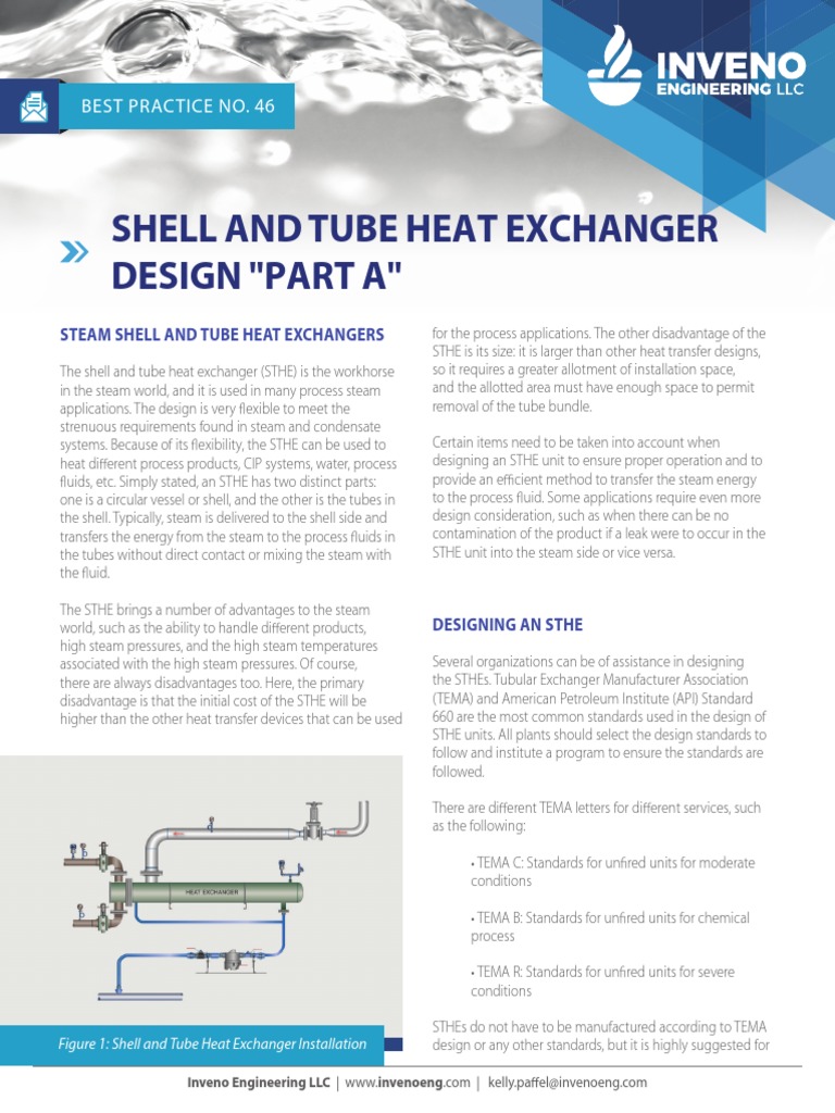 Shell and Tube Heat Exchanger Design "Part A": Best Practice No. 46 ...