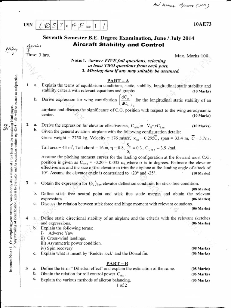 Aircraft Stability and Control PDF | PDF