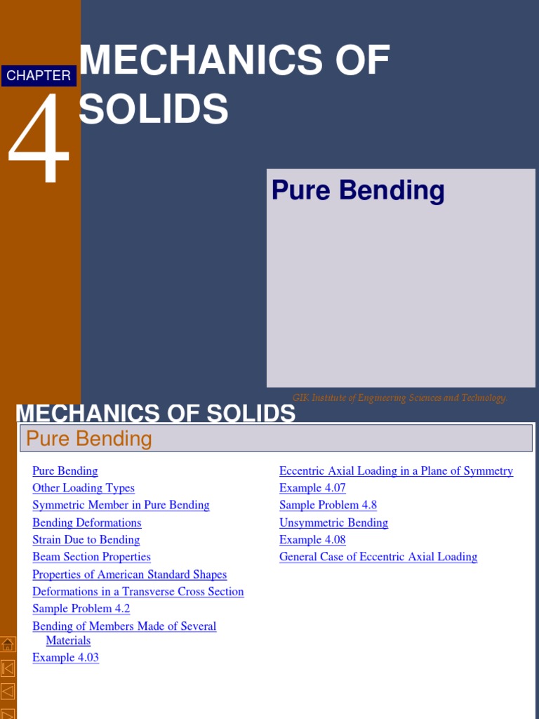 Mechanics of Solids: Pure Bending | PDF | Bending | Stress (Mechanics)