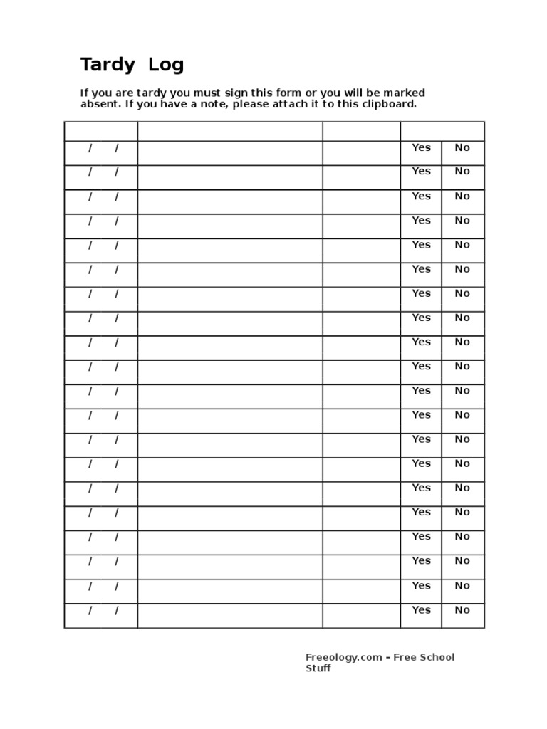Tardy Log