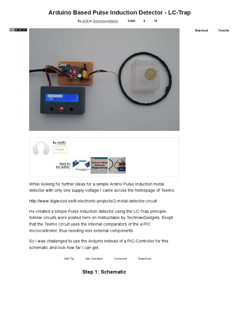Arduino Based Pulse Induction Detector - LC-Trap - 3 Steps | PDF | Detector (Radio) | Electronic ...