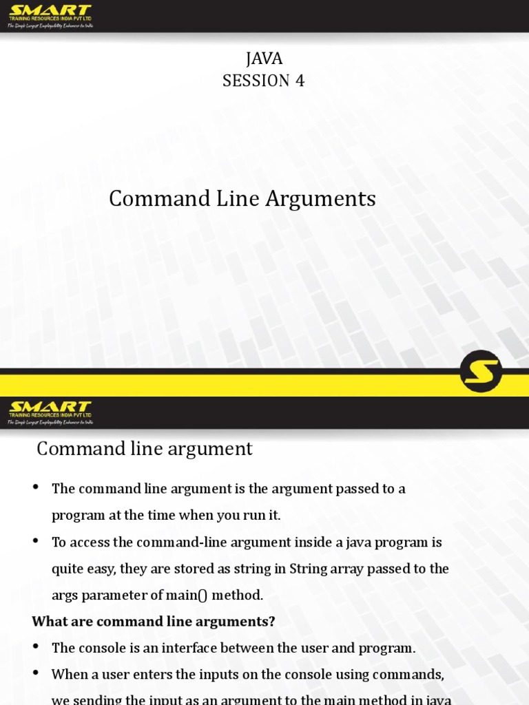 Java Command Line Arguments Pdf Parameter Computer Programming Command Line Interface 