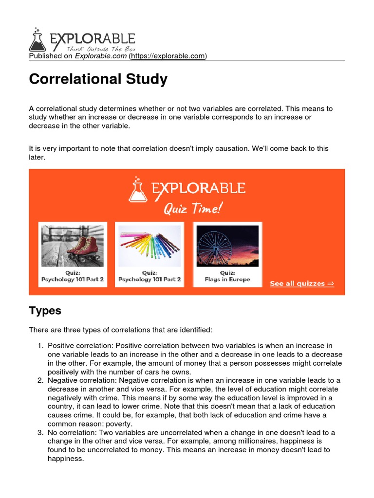 Correlational Study - 2013-01-09 | PDF | Correlation And Dependence ...