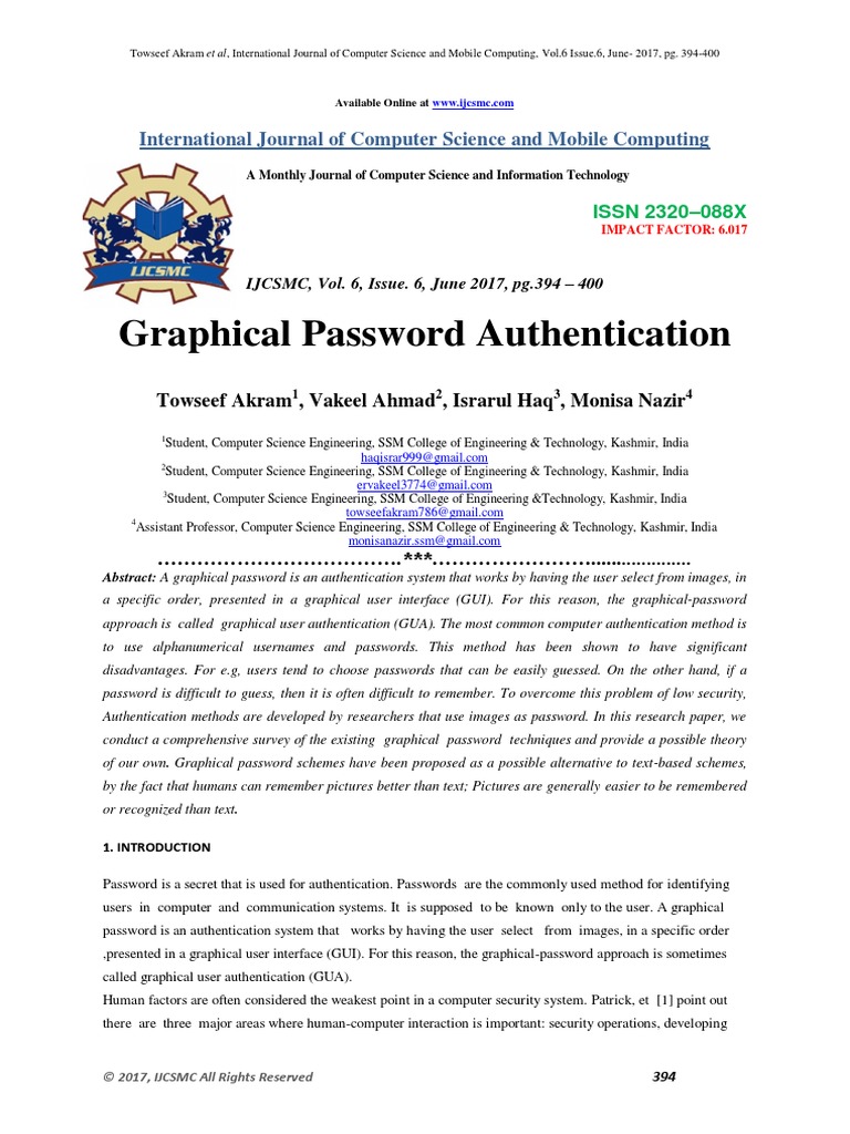 Graphical Password Authentication: International Journal of Computer ...