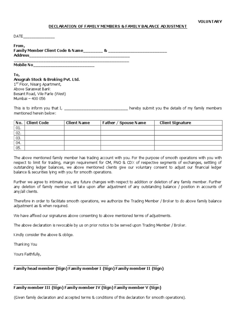 Declaration of Family Relation | PDF