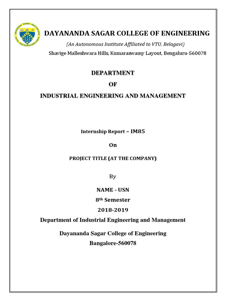 Internship Report: Industrial Engineering | PDF | Learning Programs ...