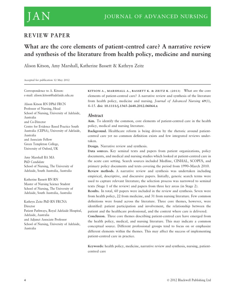 What Are The Core Elements of PCC A Narrative Review | PDF | Health ...