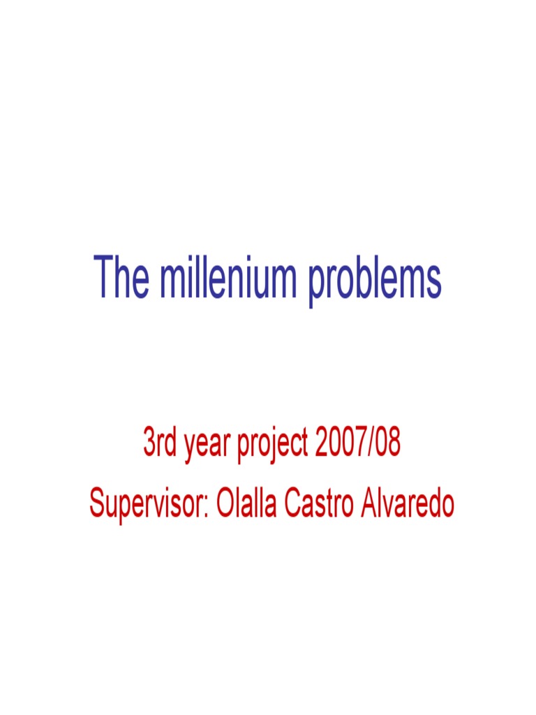 Millenium Problems | PDF | Conjecture | Topology