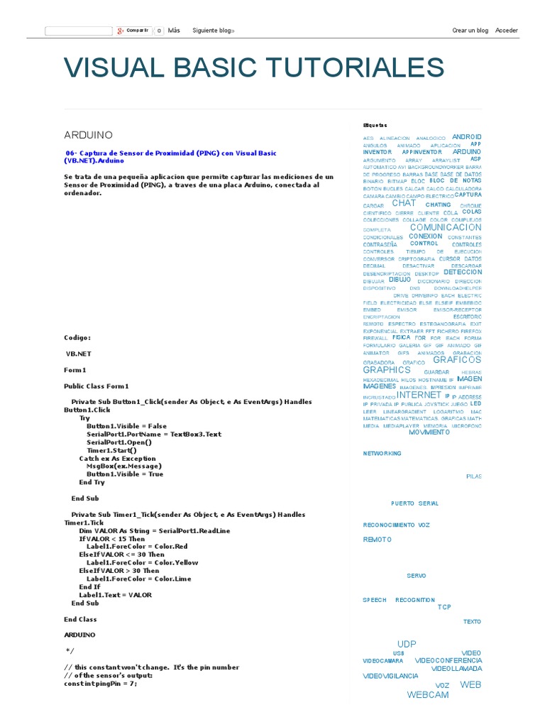 Visual Basic Tutoriales Arduino Pdf Visual Basic Net Microsoft