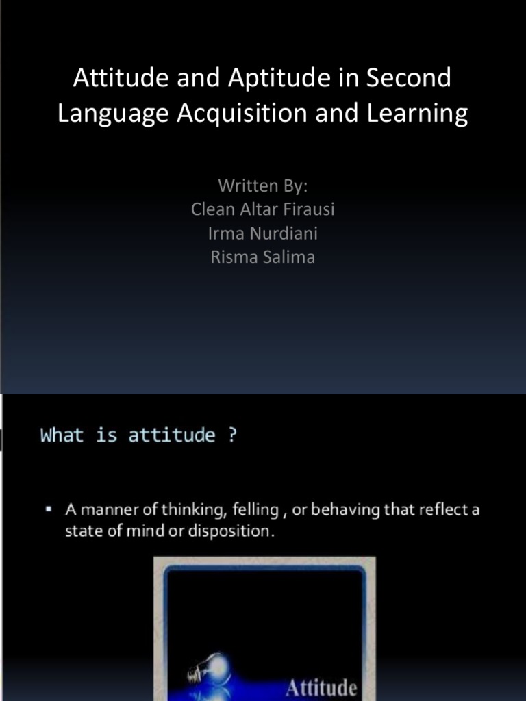 Attitude and Aptitude in Second Language Acquisition and Learning | PDF